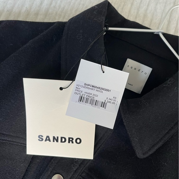 Sandro | Jackets & Coats | Nwt Sandro Men Wool Shirt Jacket Xs Wool ...